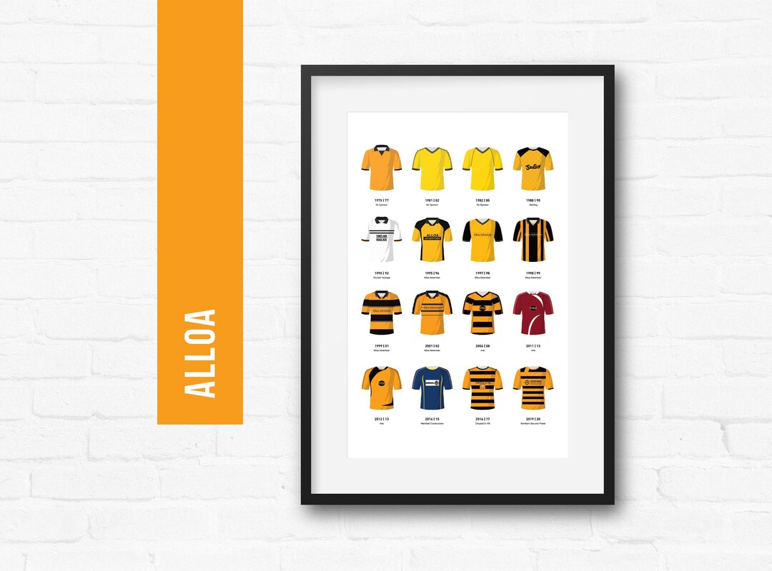 Alloa Classic Kits Football Team Poster Print Gift for Him - Etsy