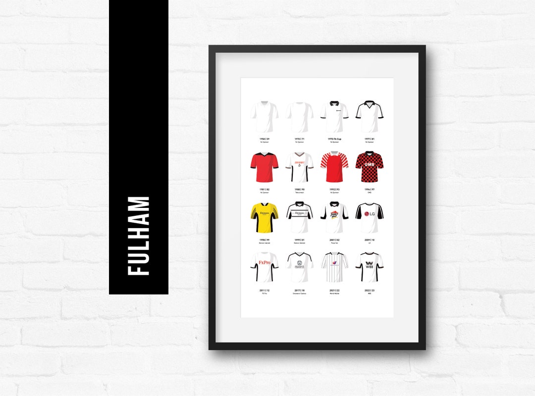Fulham Classic Kits Football Team Poster Print Gift for Him - Etsy