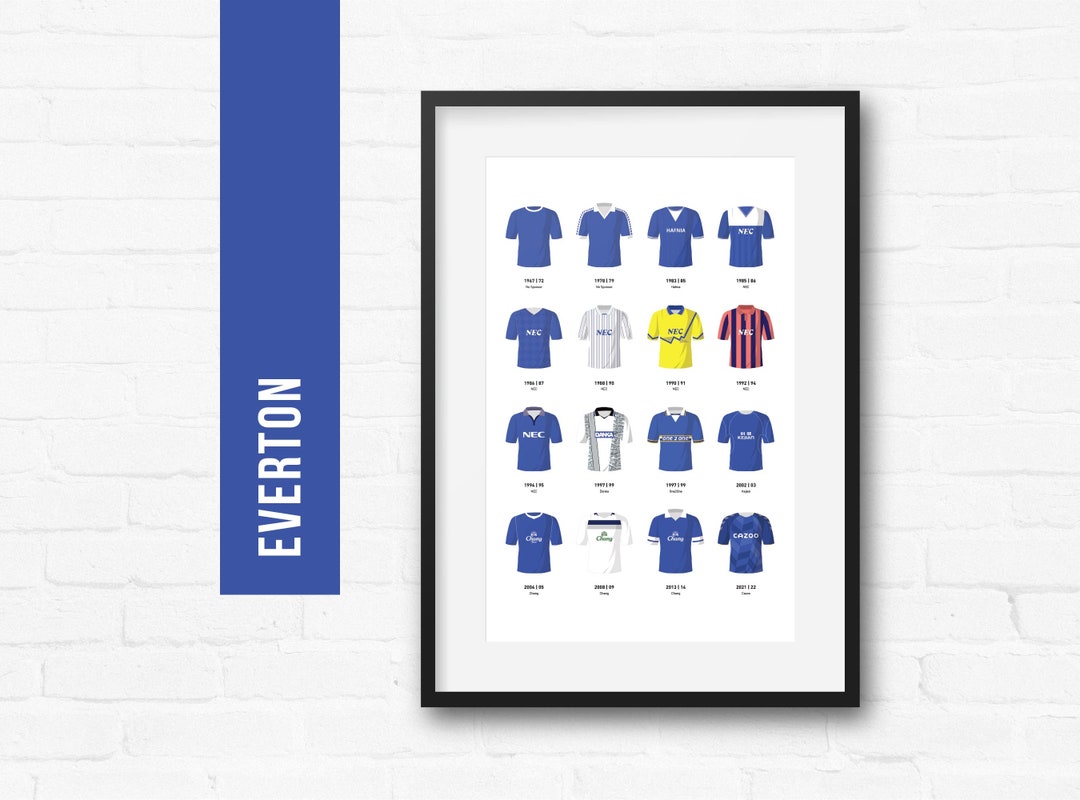 Everton Classic Kits Football Team Poster Print Gift for Him - Etsy
