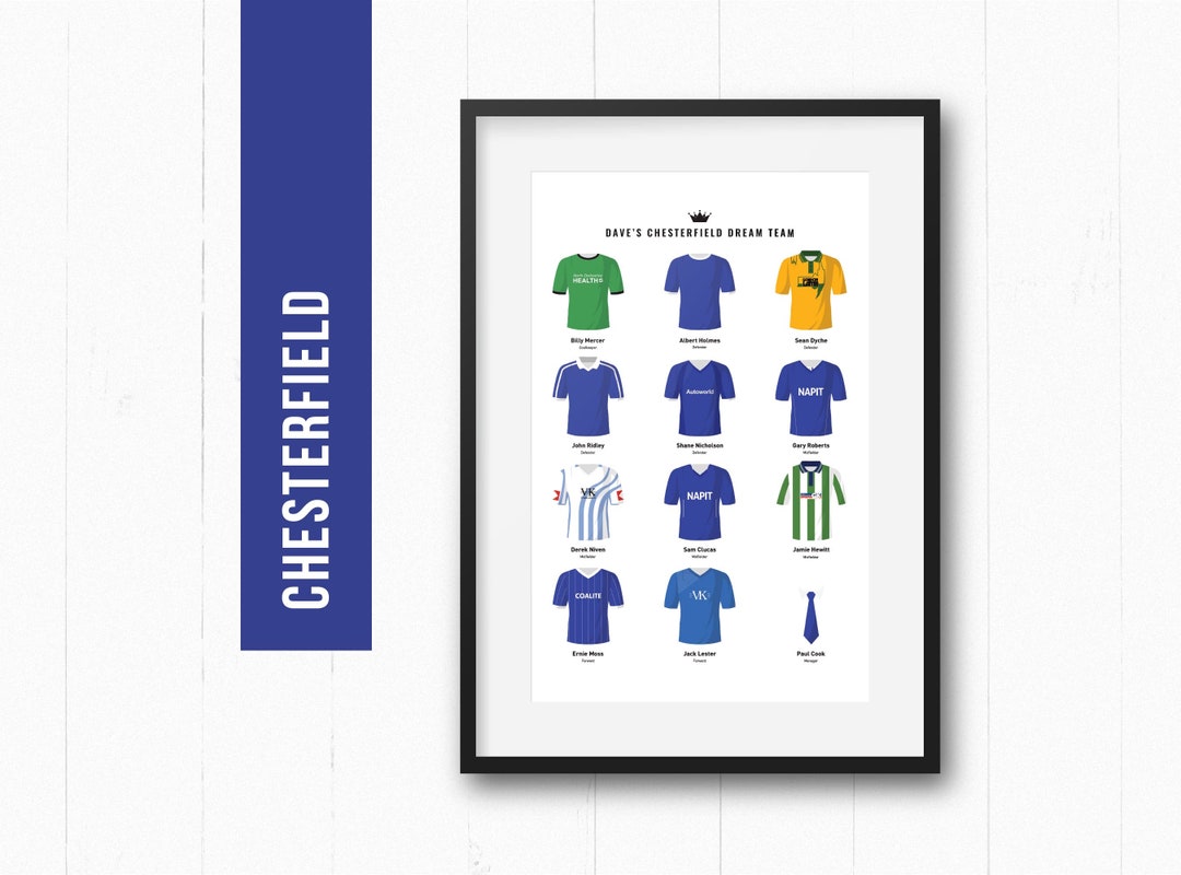 Chesterfield Football Player Dream Team Print Poster Wall Art ...