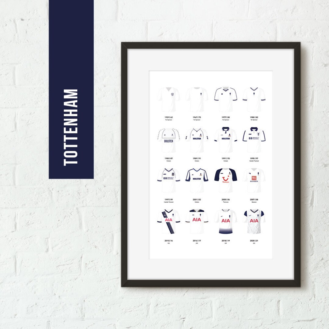 Tottenham Classic Kits Football Team Poster Print Gift for - Etsy UK