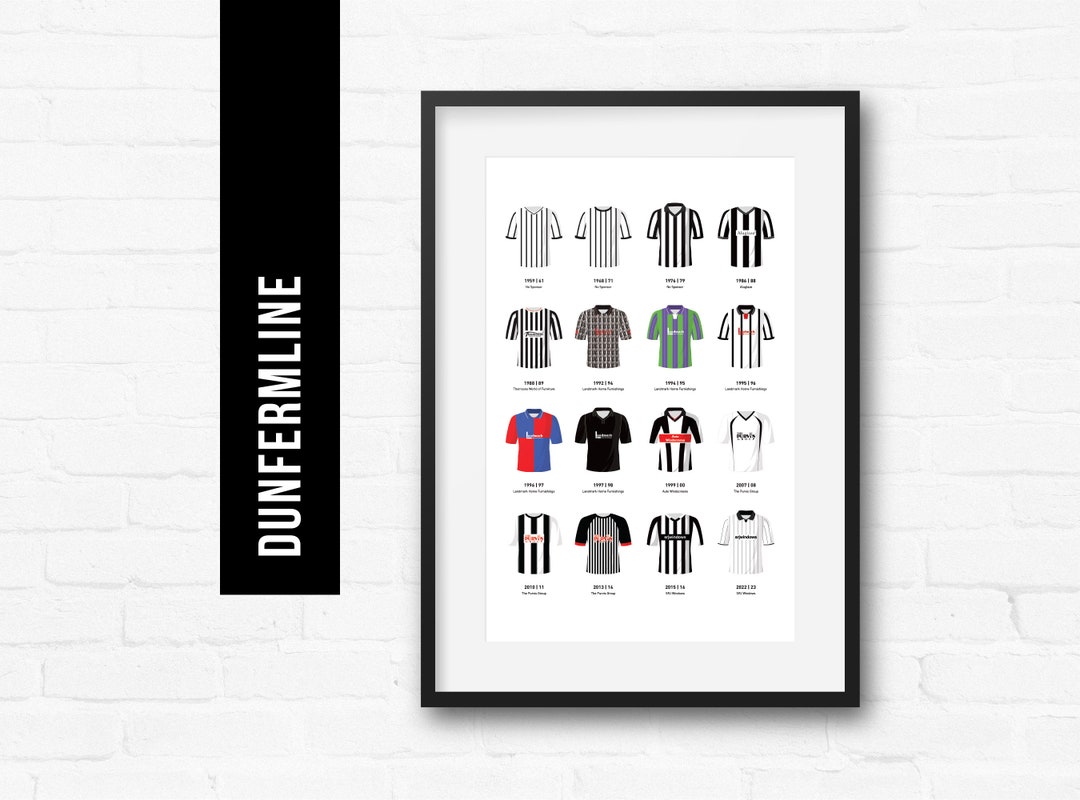Dunfermline Football Print Poster Wall Art | Classic Kits | Iconic ...