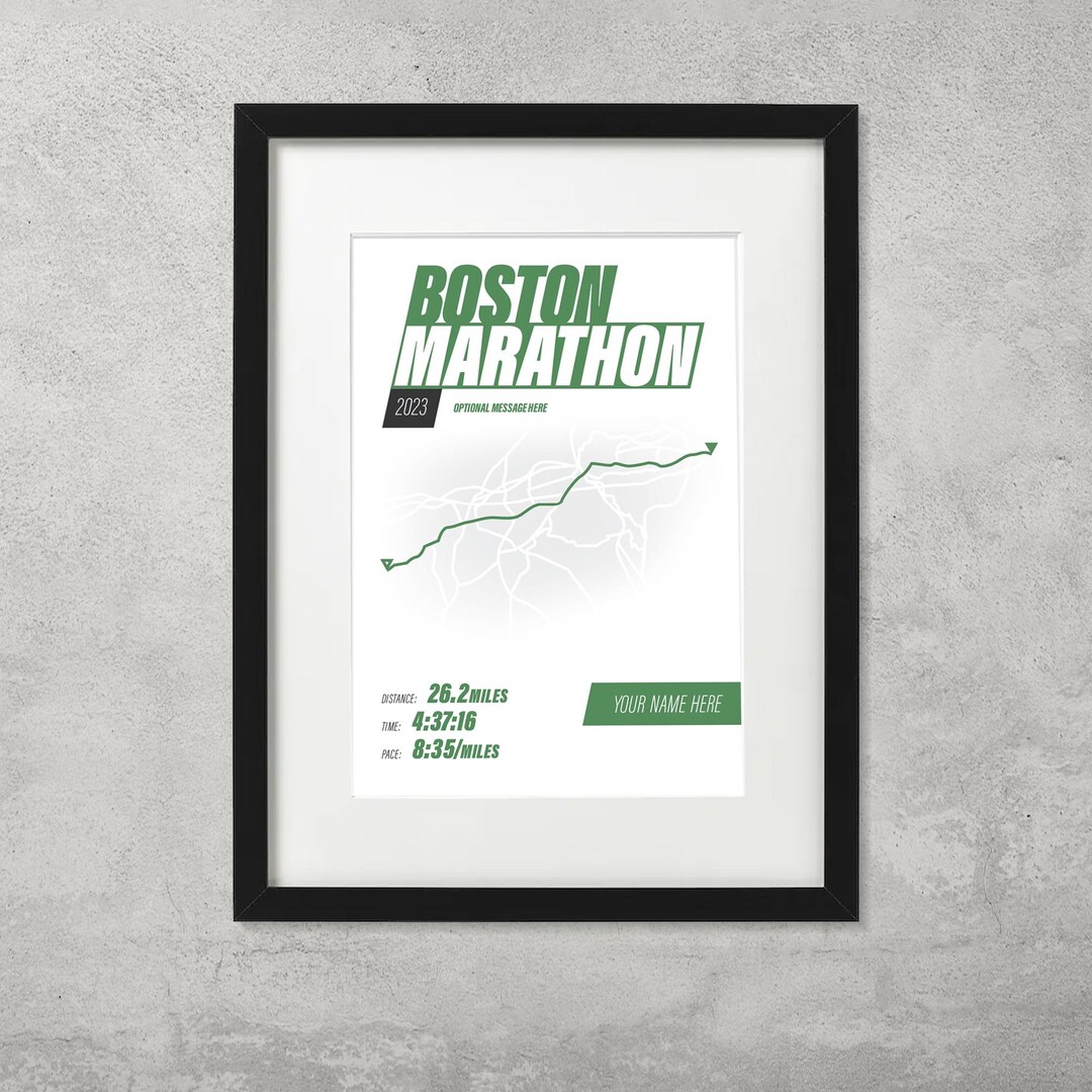 PERSONALISED Boston Marathon Finishers Running Print | Custom Gift ...