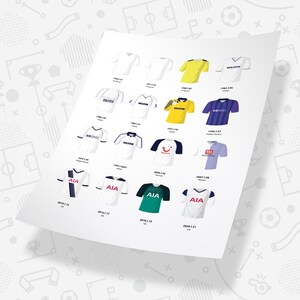Tottenham Classic Kits Football Team Poster Print, Gift for Him - Etsy UK