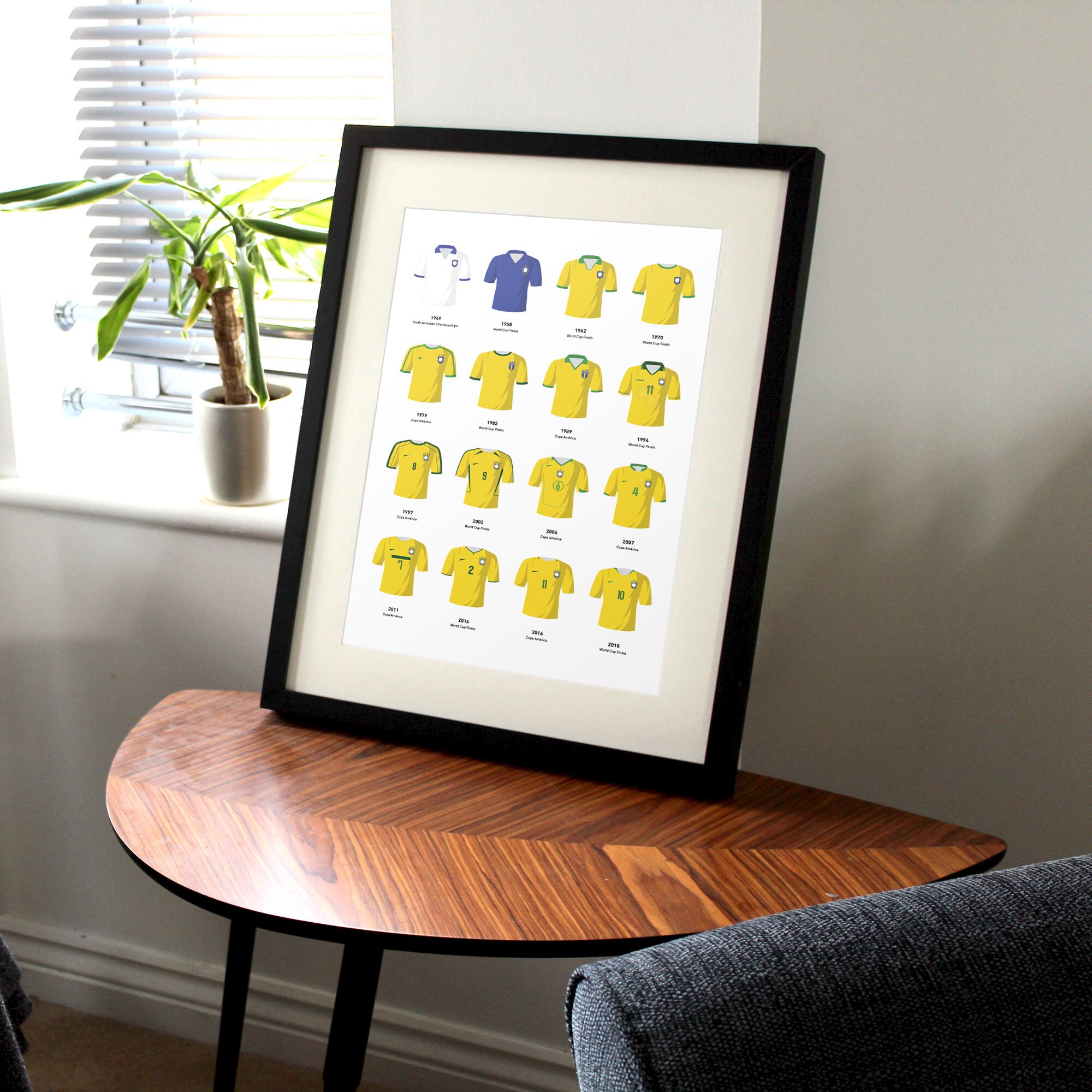 Brazil Classic Kits Football Team Poster Print Gift for Him | Etsy UK