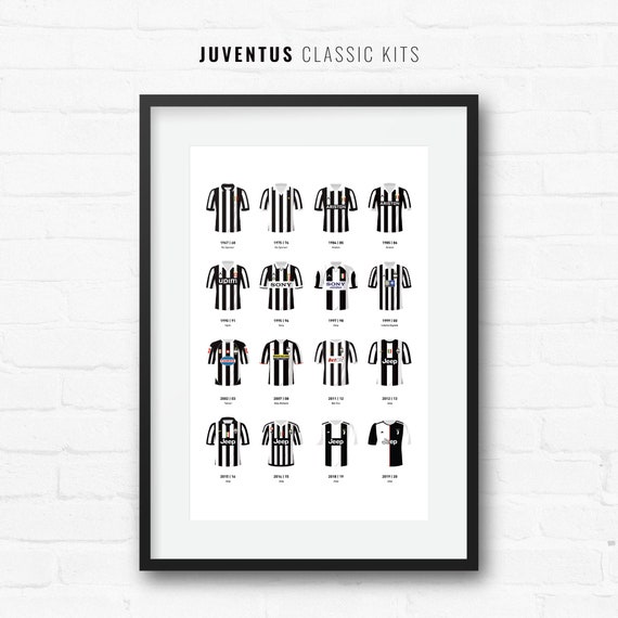 Juventus Classic Kits Football Team Print Gift for Him FREE | Etsy