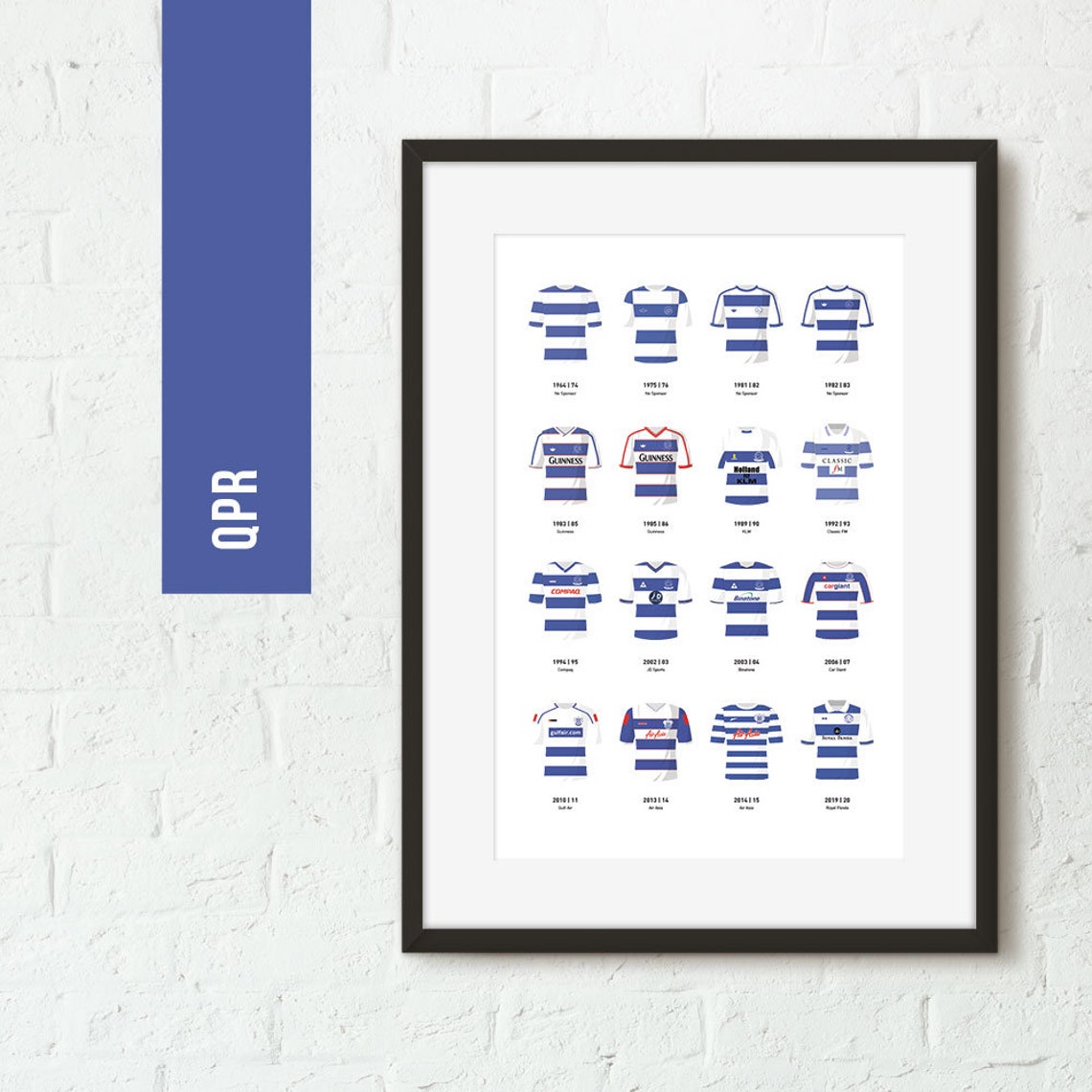 QPR Classic Kits Football Team Poster Print Gift for Him - Etsy UK
