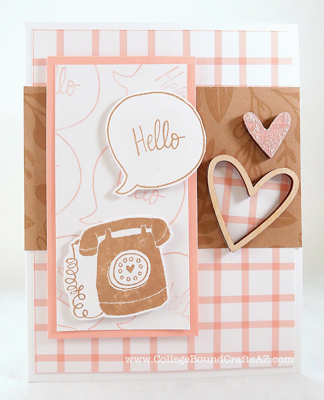 Hello Telephone Hand-stamped Card #270 - Etsy