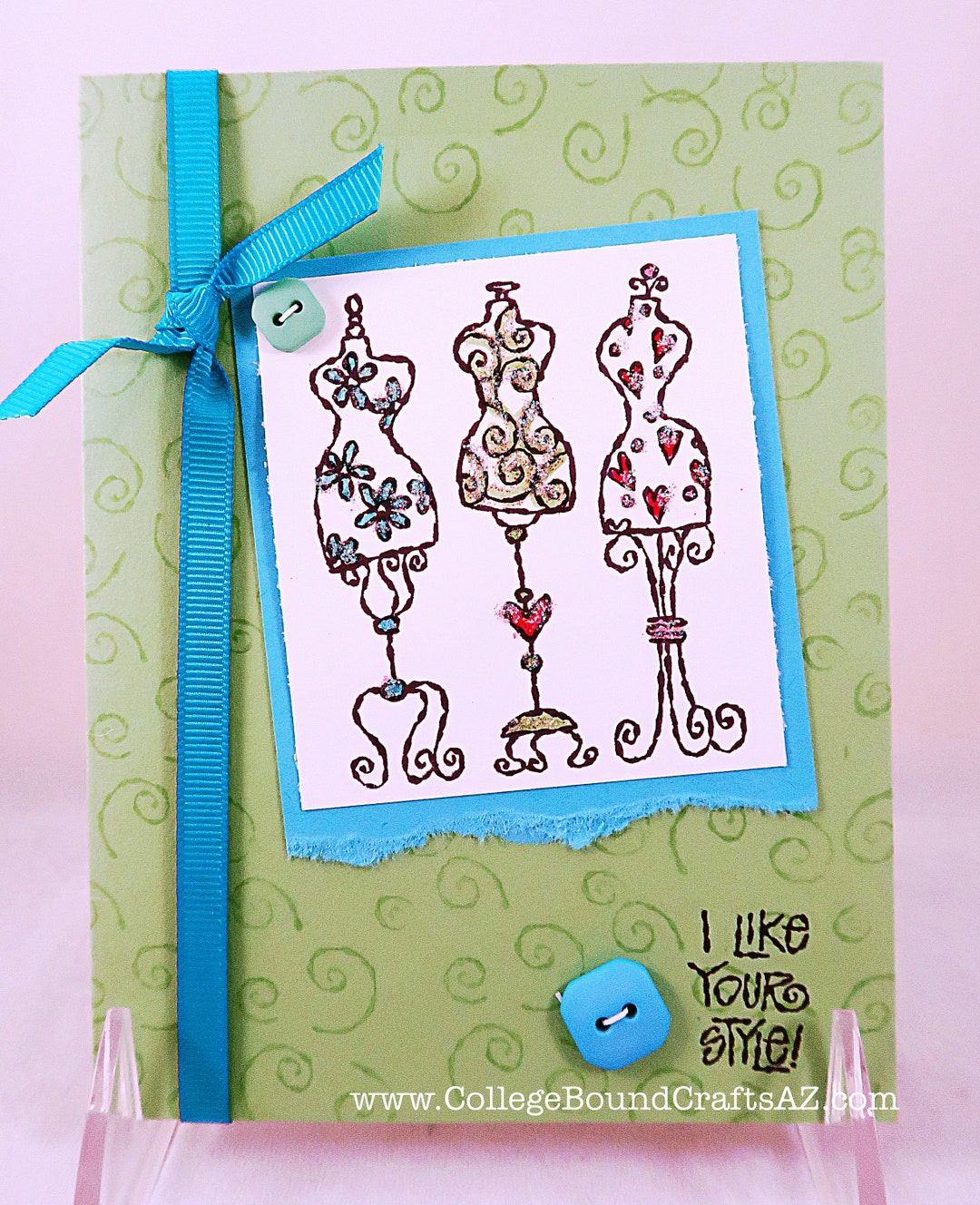 I Like Your Style! Dress Form Hand-stamped Card #086 - Etsy