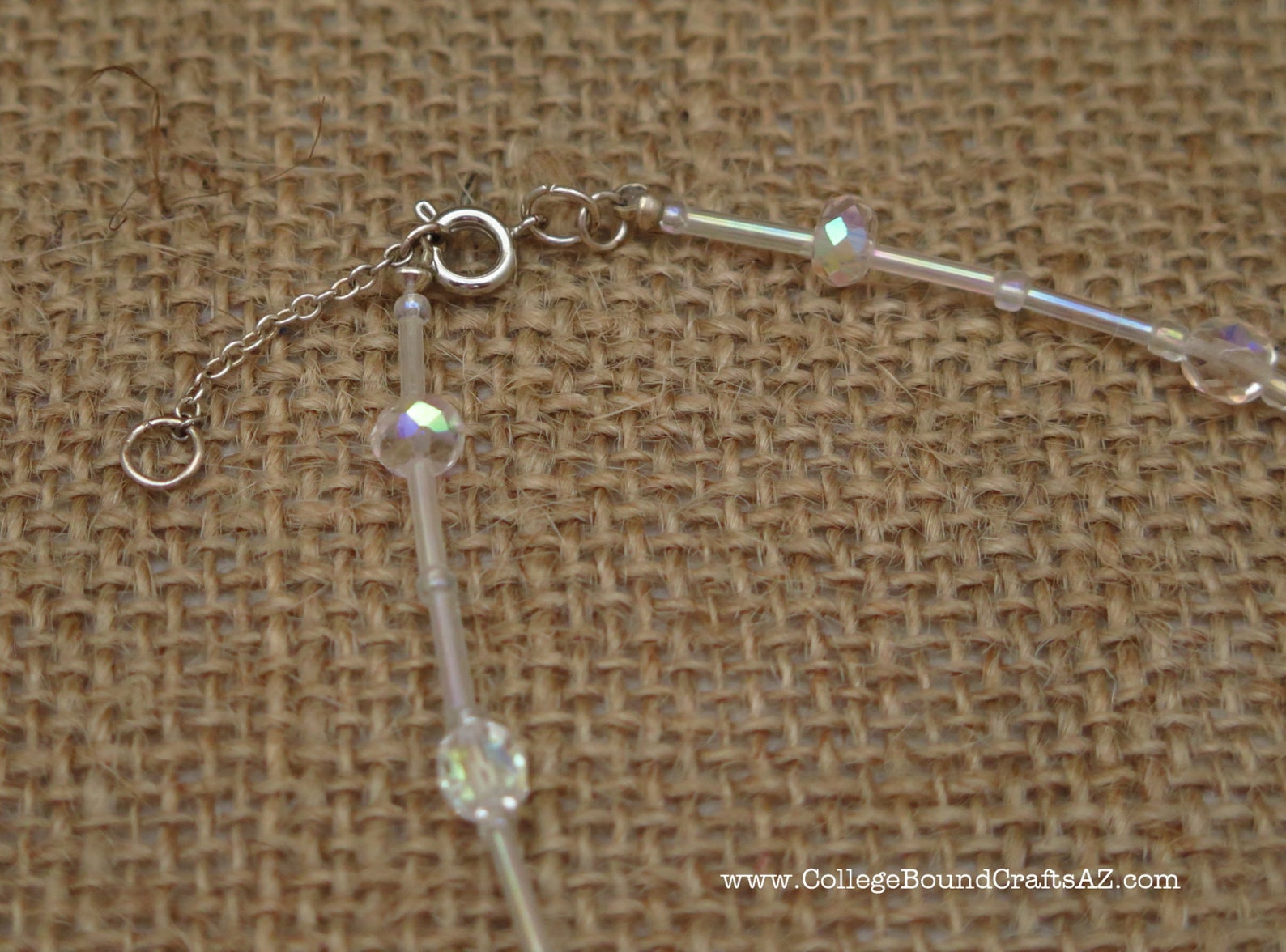 Dainty Periwinkle & Clear Glass Crystal Necklace and Earrings Set for ...