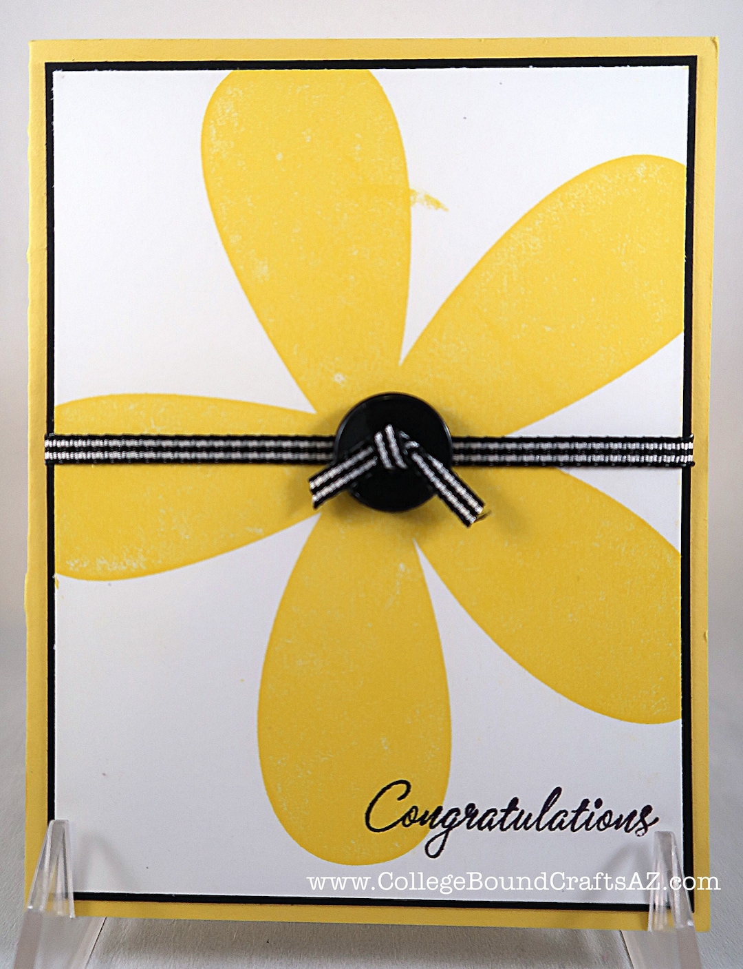 Daisy Congratulations Hand-stamped Card #204 - Etsy
