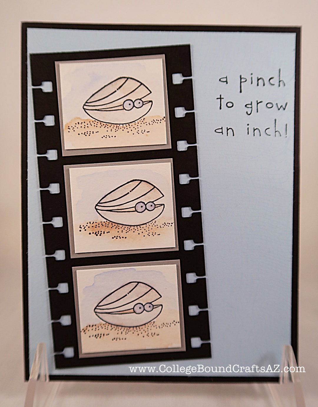 A Pinch to Grow an Inch Clam Birthday Hand-stamped Card 027 - Etsy