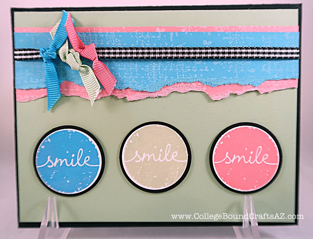 Smile Hand-stamped Card #080 - Etsy