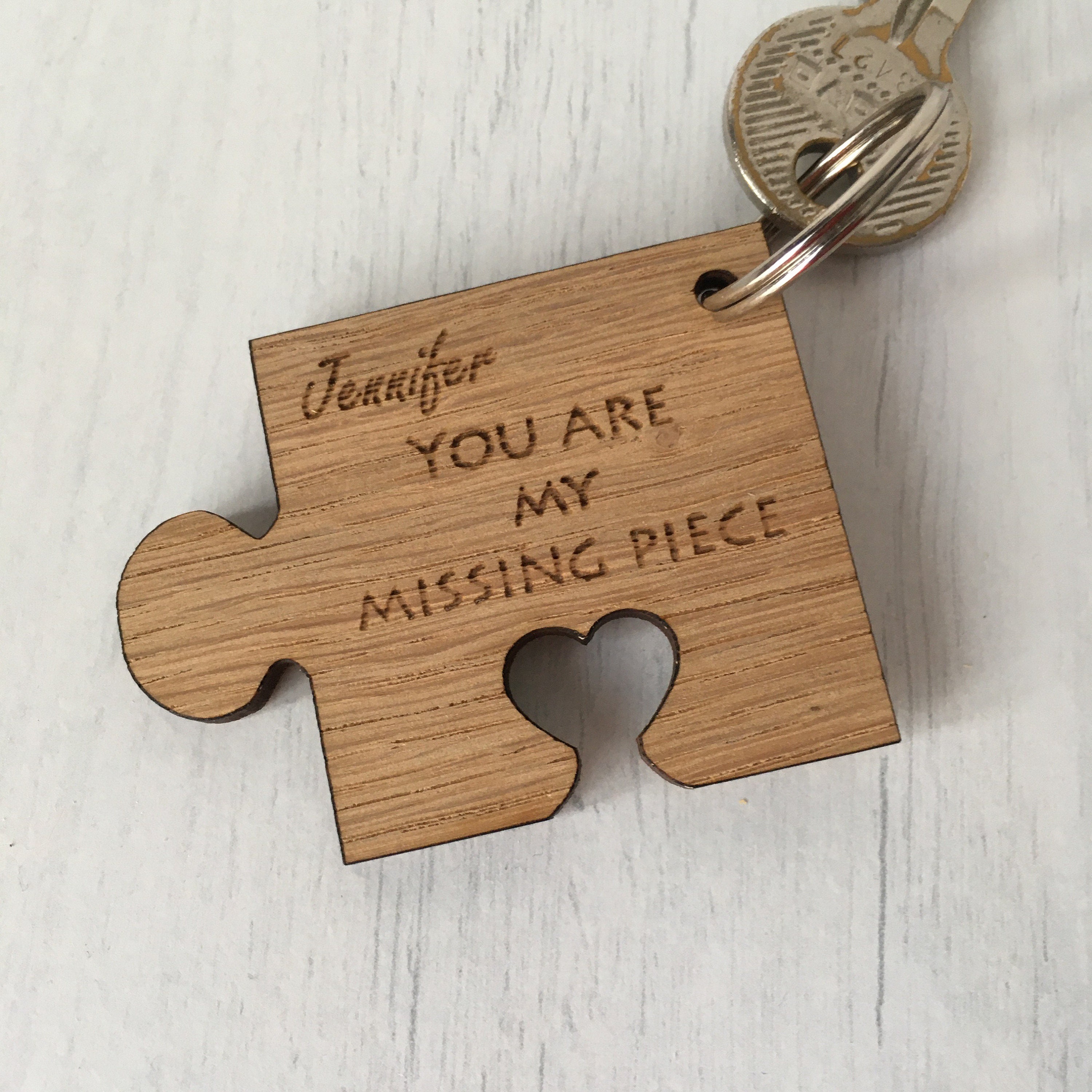 My missing piece keyring personalised jigsaw keyring puzzle | Etsy