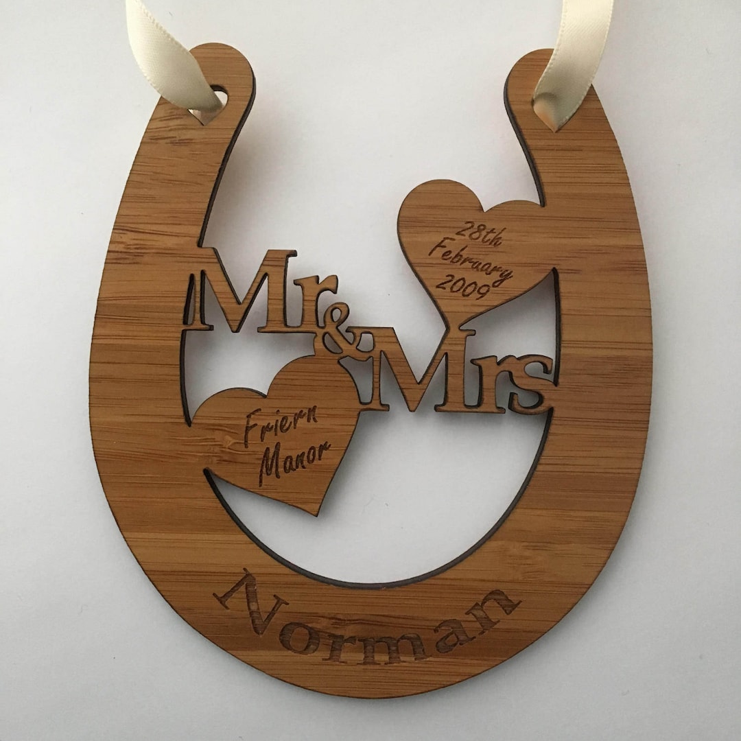 Personalised Wedding Horseshoe, Wooden Wedding Horseshoe, Wedding ...