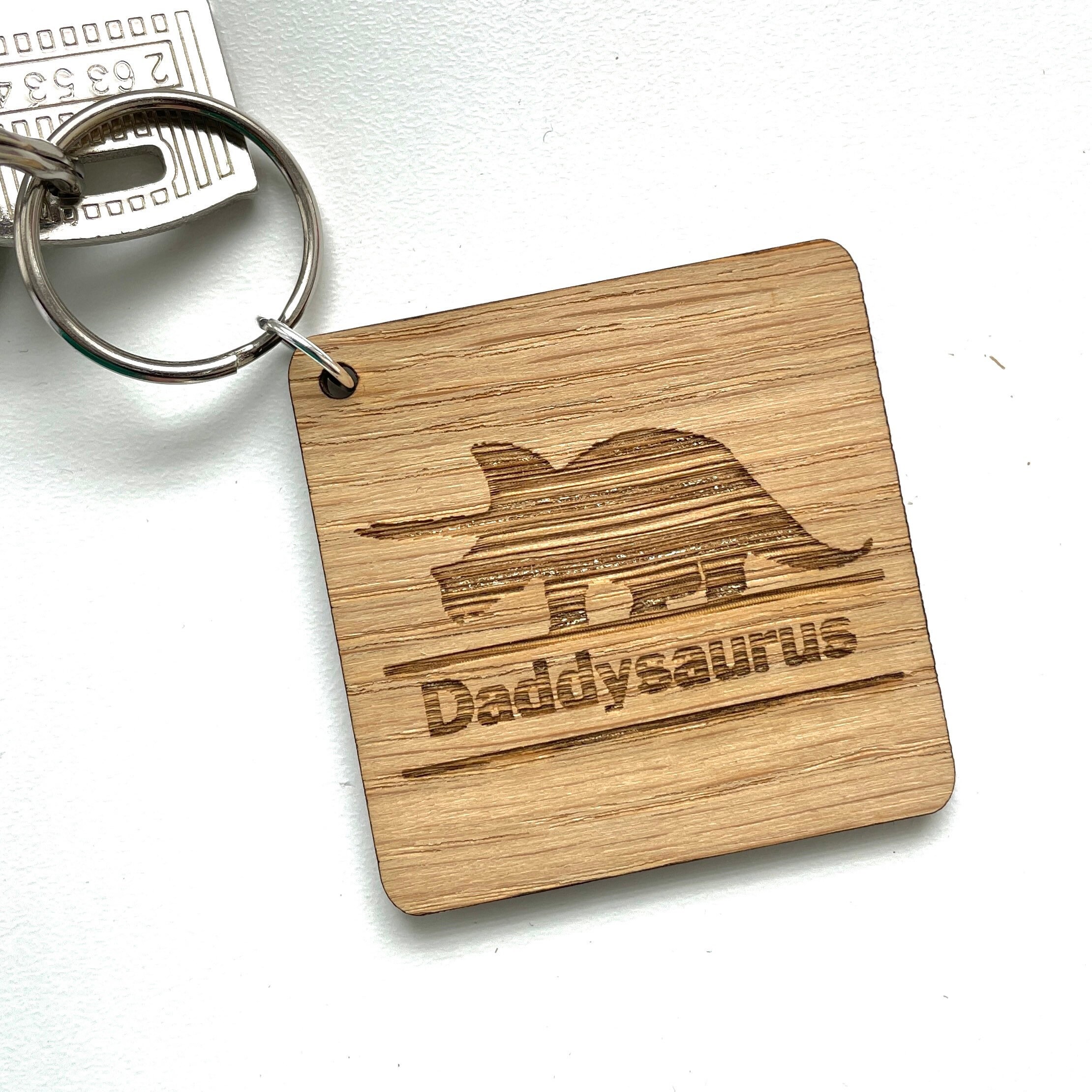Daddysaurus Keyring Fathers Day Gift Dinosaur Keyring - Etsy UK