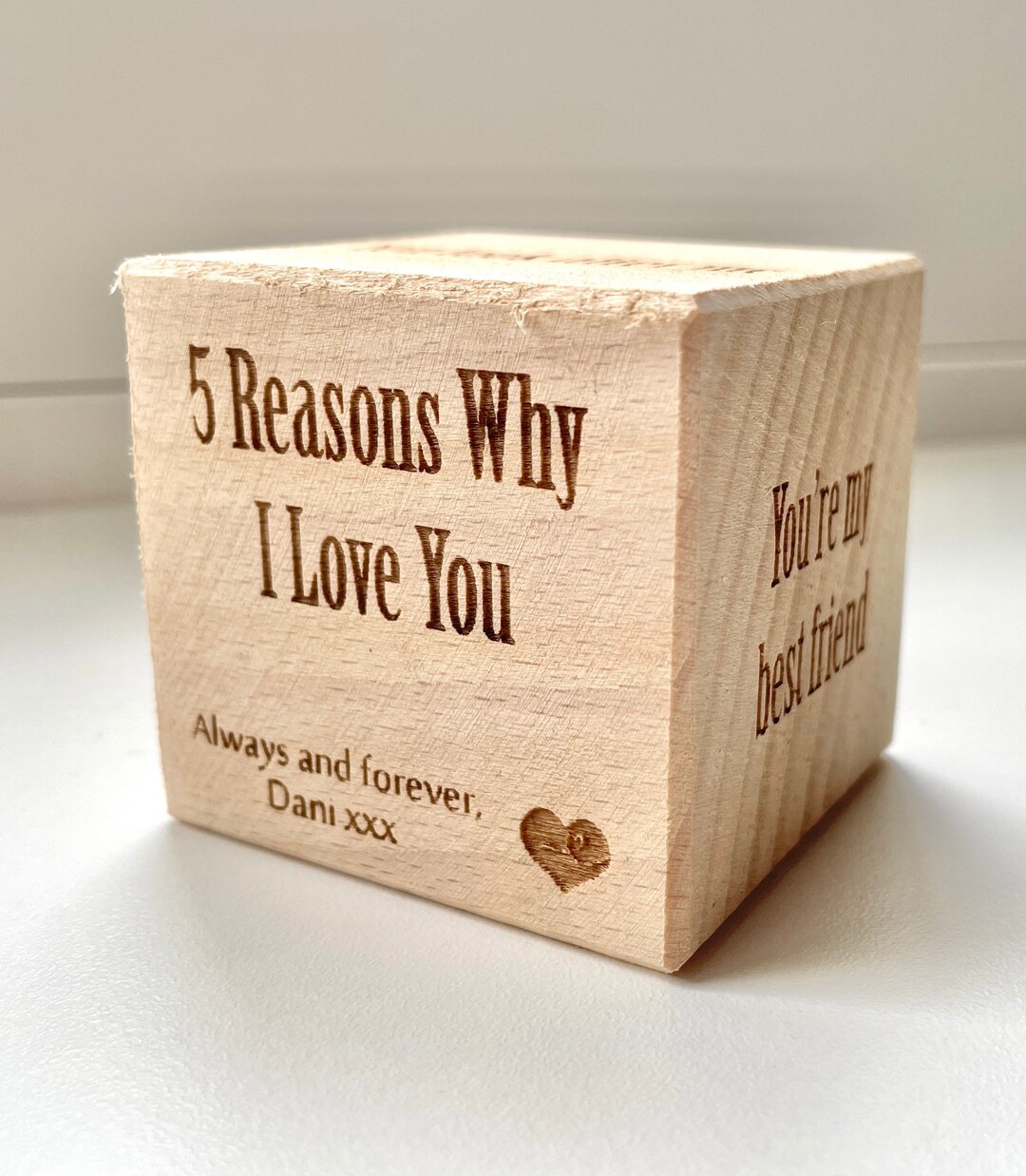 Personalised 5 Reasons Why I Love You Cube, Personalised Valentine's ...
