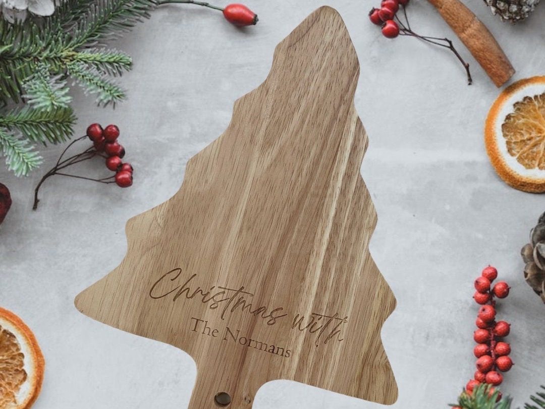Personalised Christmas Tree Serving Board Christmas - Etsy