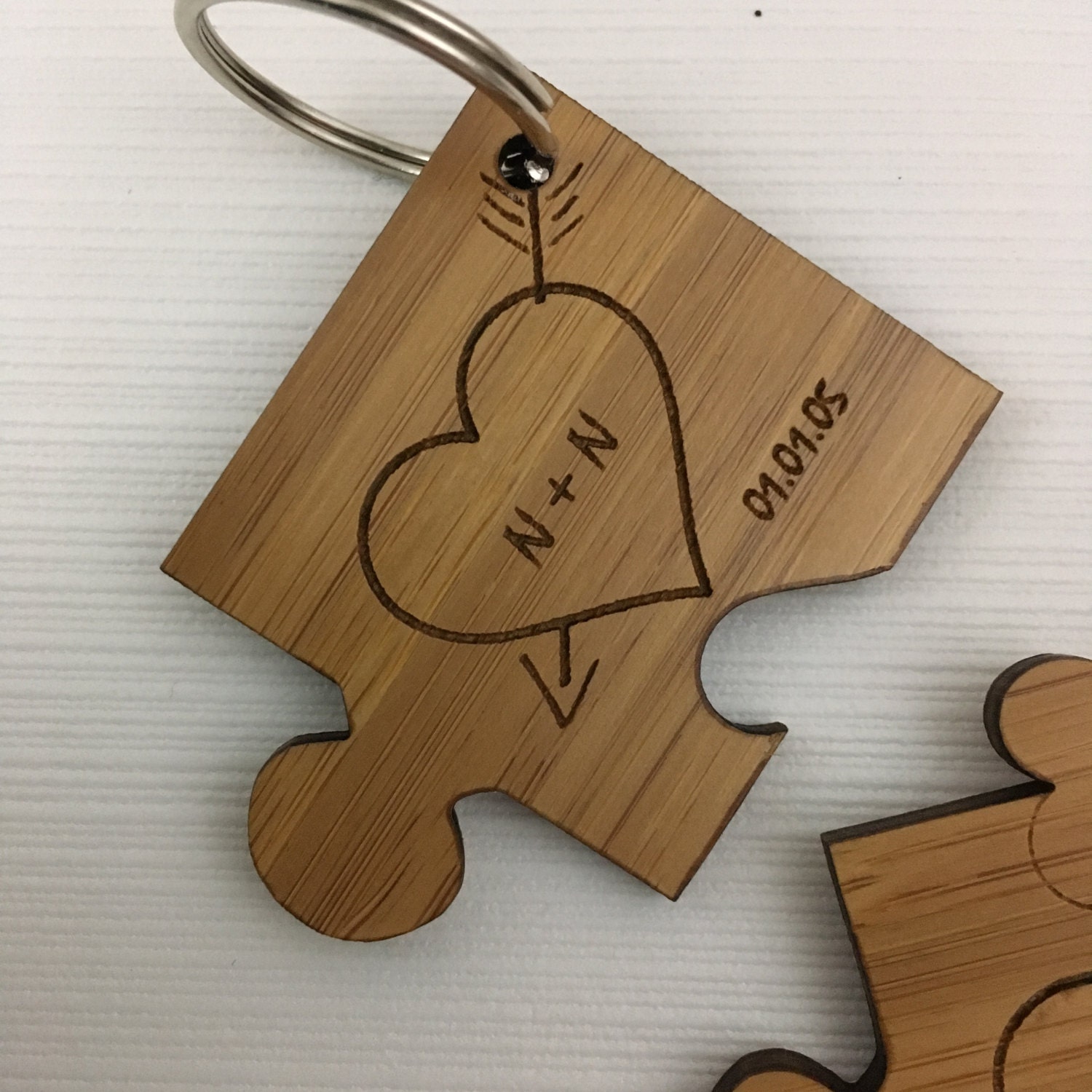 Personalised jigsaw keyring puzzle keyring couples gift | Etsy