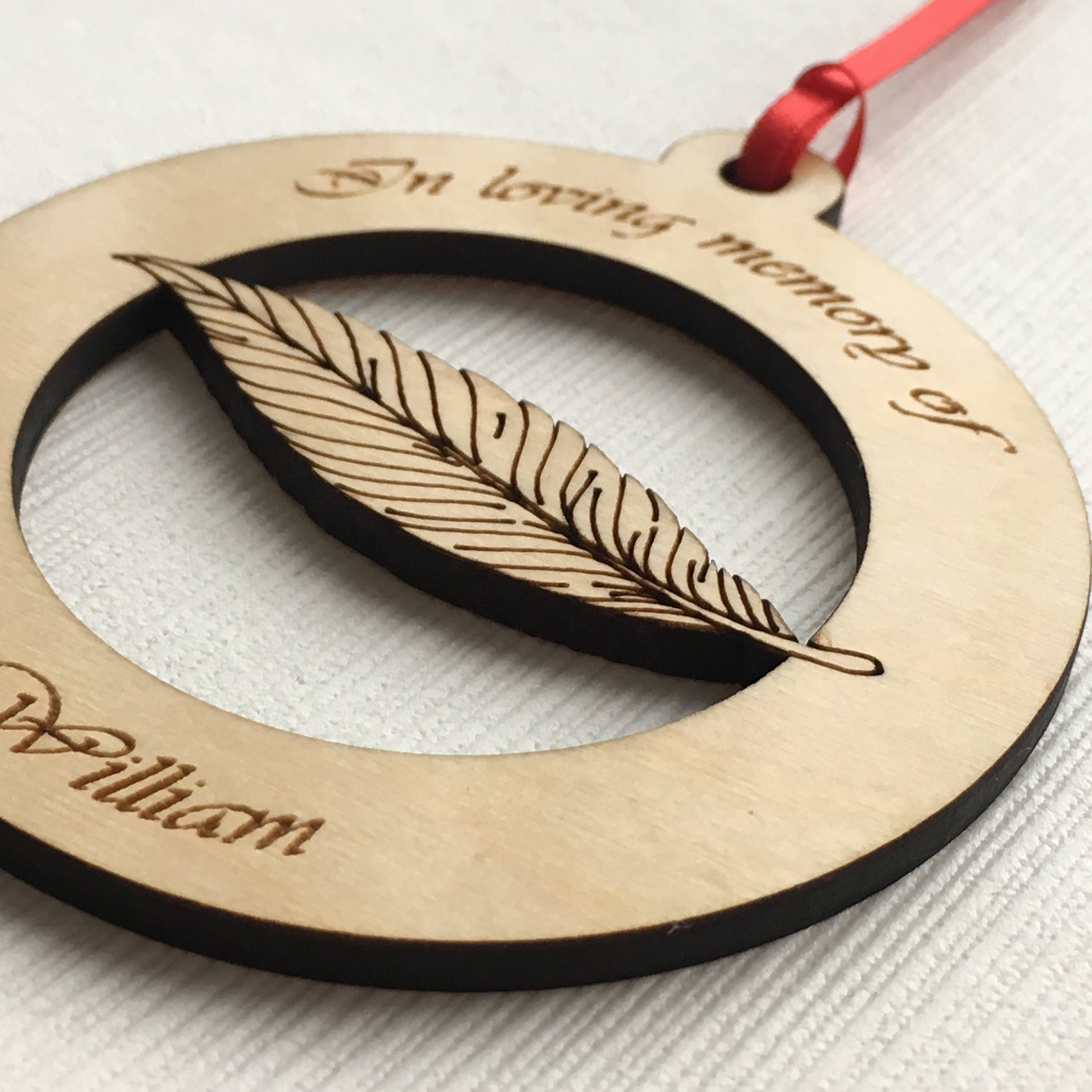 Angel Feather Bauble Memorial Decoration Angel Feather | Etsy