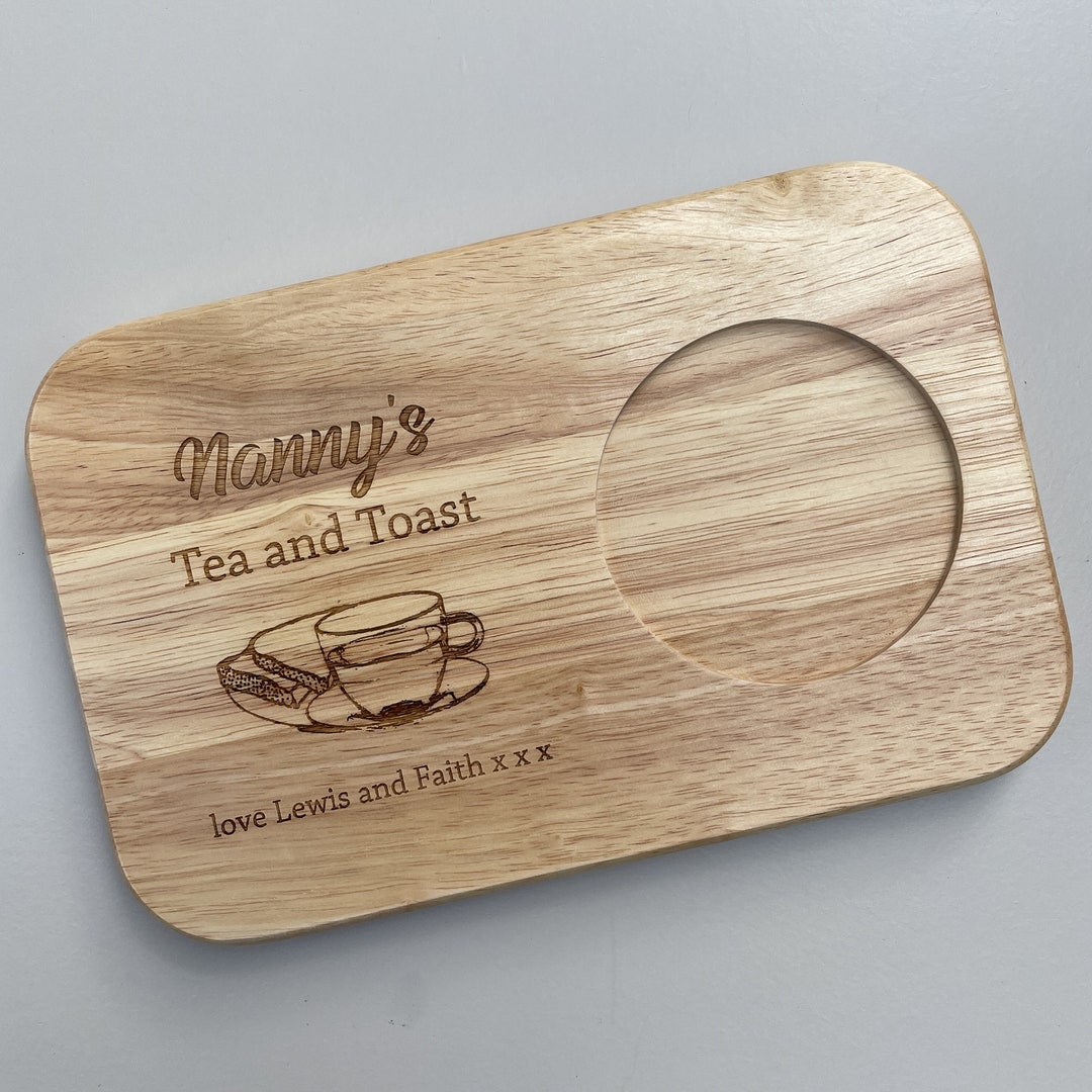 Personalised Tea and Toast Board, Coffee and Toast Tray, Coffee and Tea ...