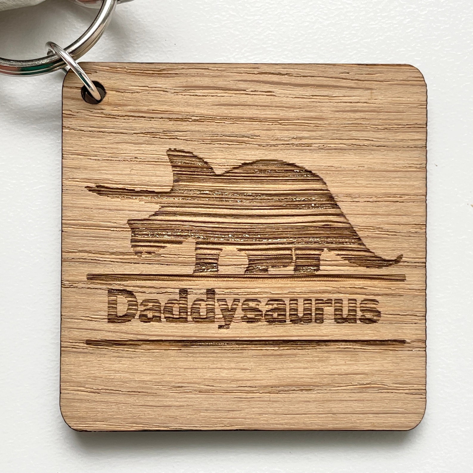 Daddysaurus Keyring Fathers Day Gift Dinosaur Keyring - Etsy UK