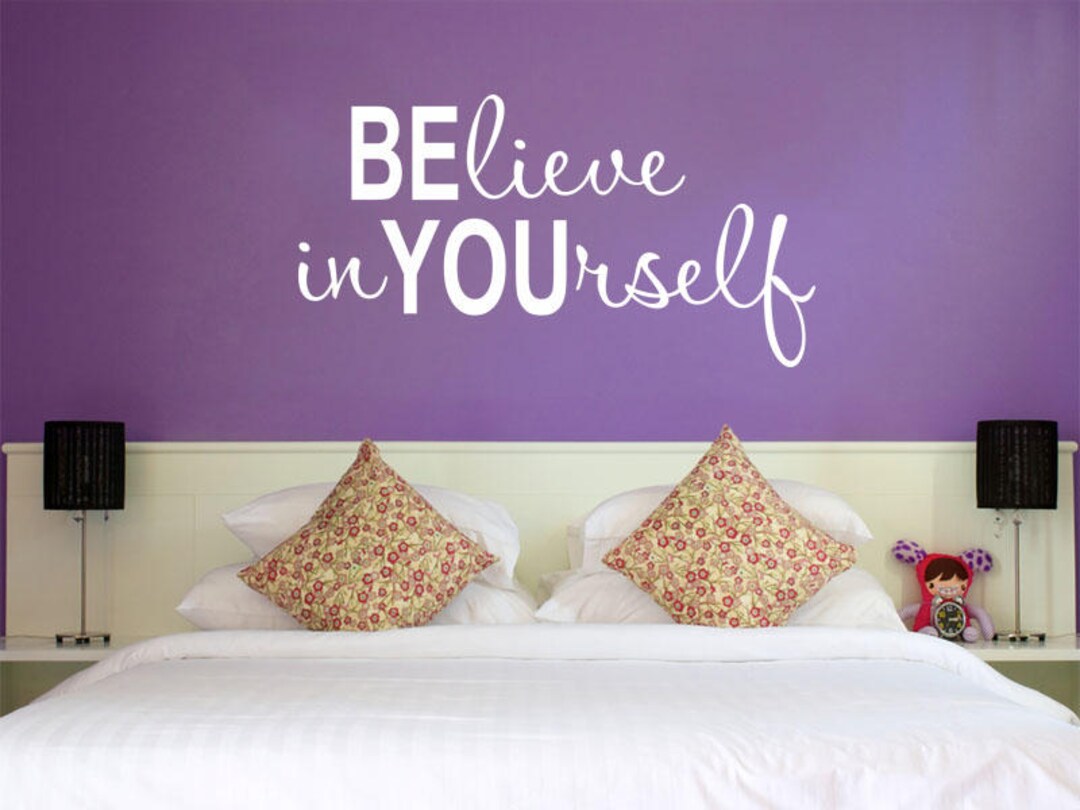 Believe in Yourself Wall Art Sticker, Motivational Quote, Vinyl ...