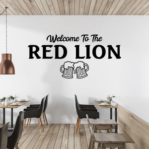 PERSONALISED Wall Sticker "welcome to The..." Customised Bar Pub Decal ...