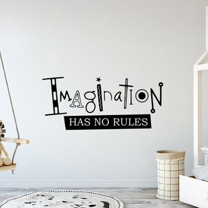 Wall Art Sticker imagination Wall Art Quote - Etsy