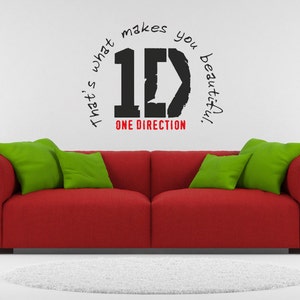 1D Wall Sticker, One Direction Logo With Lyrics, Wall Art Sticker ...