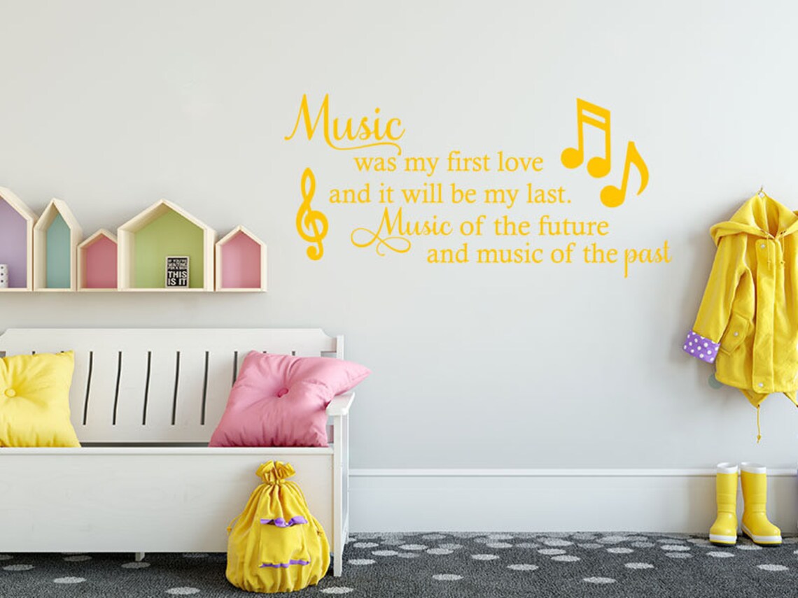 Wall Art Sticker music Was My First Love.. Lyrics - Etsy