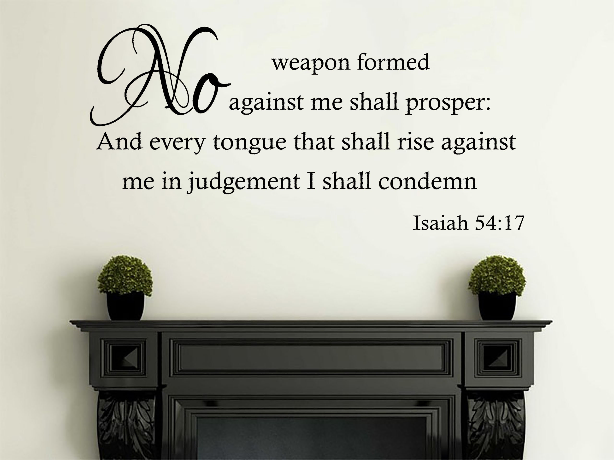 Religious Wall Quote, "no Weapon..." Wall Art Sticker, Vinyl Decal ...