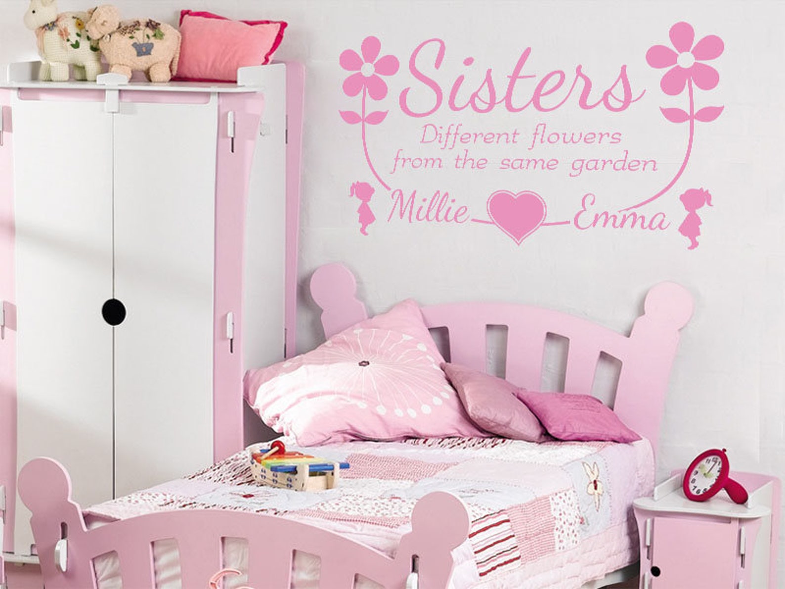 PERSONALISED Sisters Names Wall Sticker, Wall, Art, Decal, PVC Transfer ...