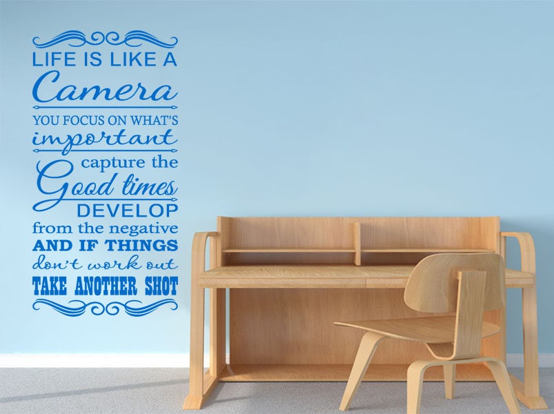 Inspiring Wall Quote life is a Camera.. Wall Art | Etsy