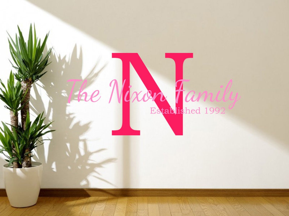 Two Colour Family Name Wall Art Modern Transfer PVC Decal - Etsy