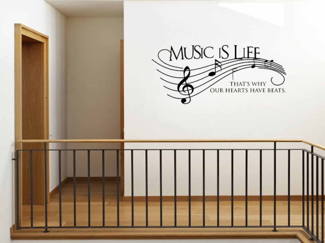 Music is Life Wall Art Quote PVC Decal Wall Art Sticker - Etsy