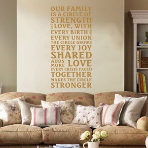 Family Wall Quote, - Our Family.., Wall Art Sticker, Vinyl Decal ...