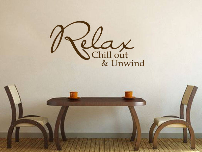 Relax Chill Out and Unwind Wall Art Sticker, Vinyl Decal, Modern ...