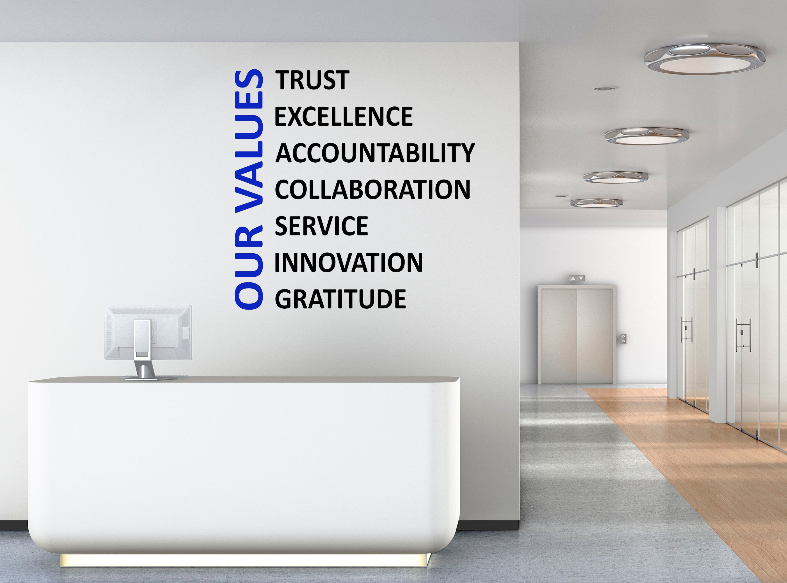 Wall Quote our Values Sticker Decal Decor Transfer - Etsy