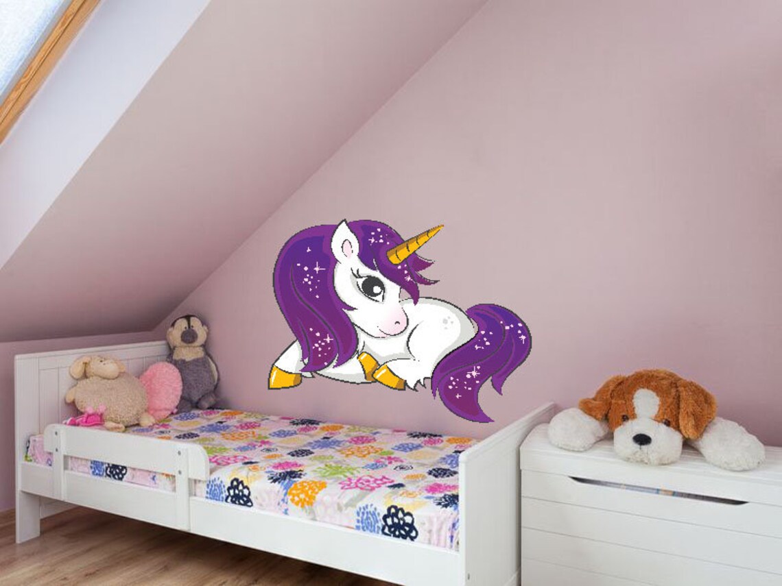 FULL COLOUR Unicorn Wall 3D Sticker Modern Transfer | Etsy