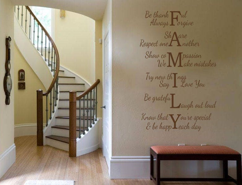Family Wall Quote, Vinyl Decal, Wall Sticker, Modern Transfer, Tattoo ...