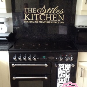PERSONALISED Family Kitchen Wall Sticker, Wall Art Sticker, Modern ...