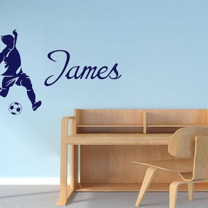 PERSONALISED Football Name Design Wall Art Sticker, Modern Transfer ...