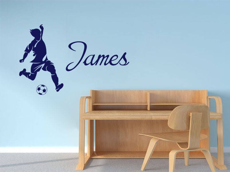 PERSONALISED Football Name Design Wall Art Sticker Modern | Etsy