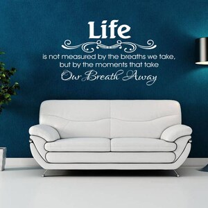 Inspirational Quote "life is Not Measured..." Wall Art Sticker, Vinyl ...