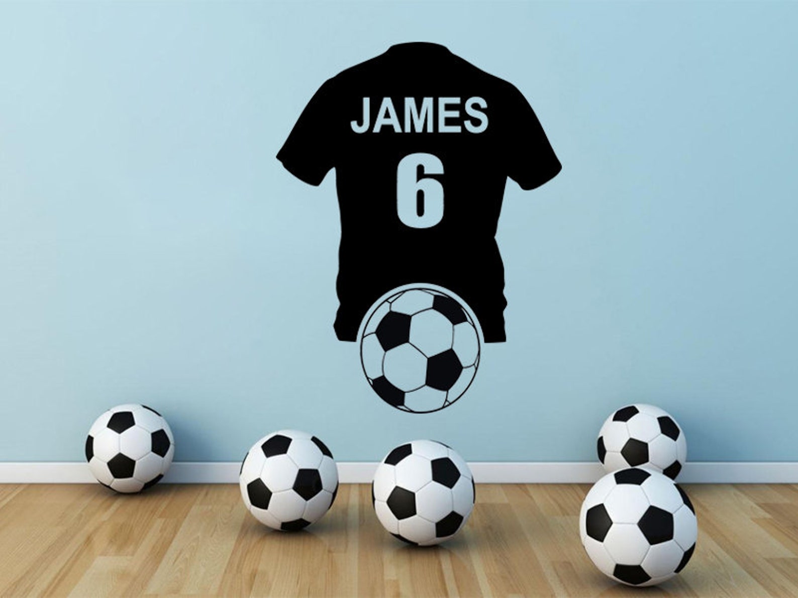 PERSONALISED Football Shirt Wall Art Sticker, Vinyl Decal, Modern ...