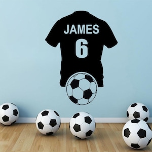 PERSONALISED Football Shirt Wall Art Sticker, Vinyl Decal, Modern ...