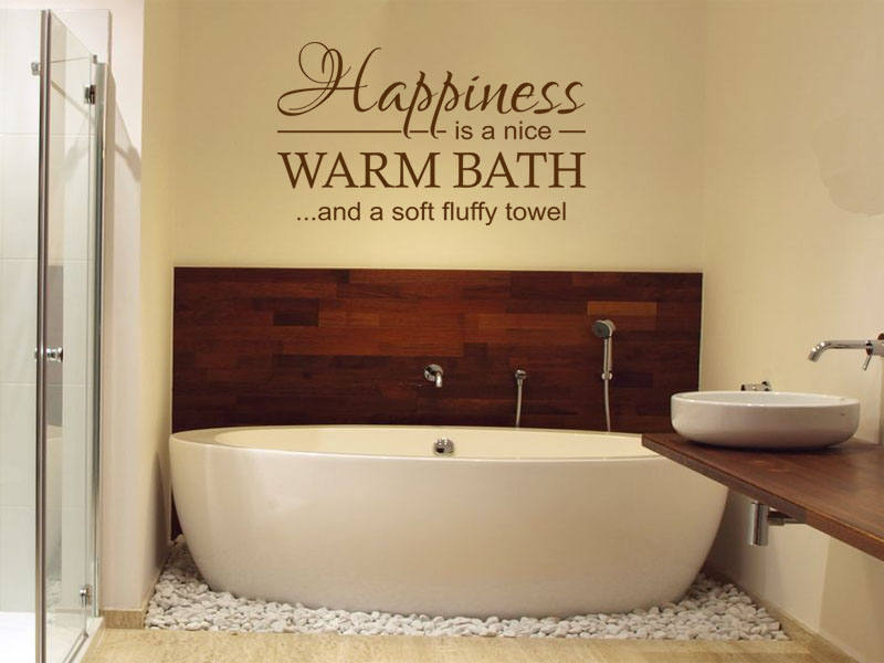 Bathroom Quote Happiness is ... Wall Art Sticker Modern | Etsy