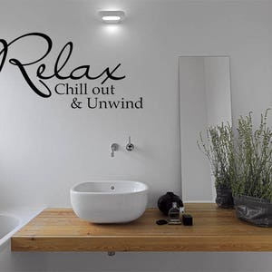 Relax Chill Out and Unwind Wall Art Sticker, Vinyl Decal, Modern ...