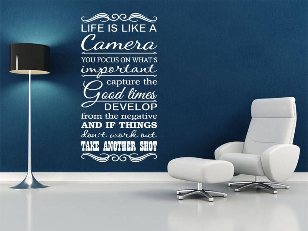 Inspiring Wall Quote "life is a Camera.." Wall Art Sticker, Vi Nyl ...